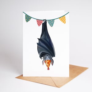 Bat Happy Birthday Card - Halloween Birthday Card - Funny Halloween ...