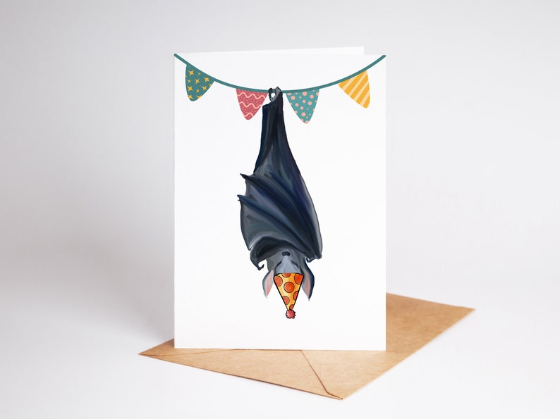 Bat Happy Birthday Card - Halloween Birthday Card - Funny Halloween ...