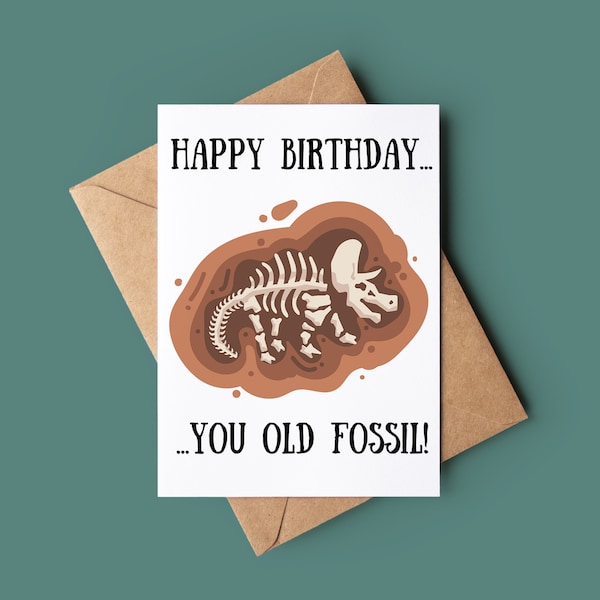 Happy Birthday Fossil Card - Etsy