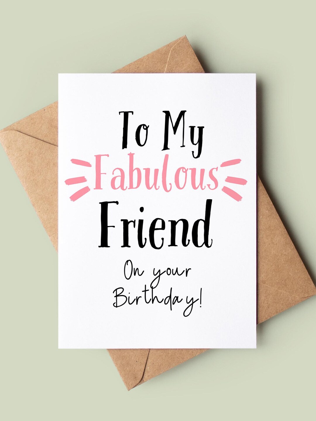 Happy Birthday Friend Card - Fabulous Friend Bday Card - Cute Birthday ...