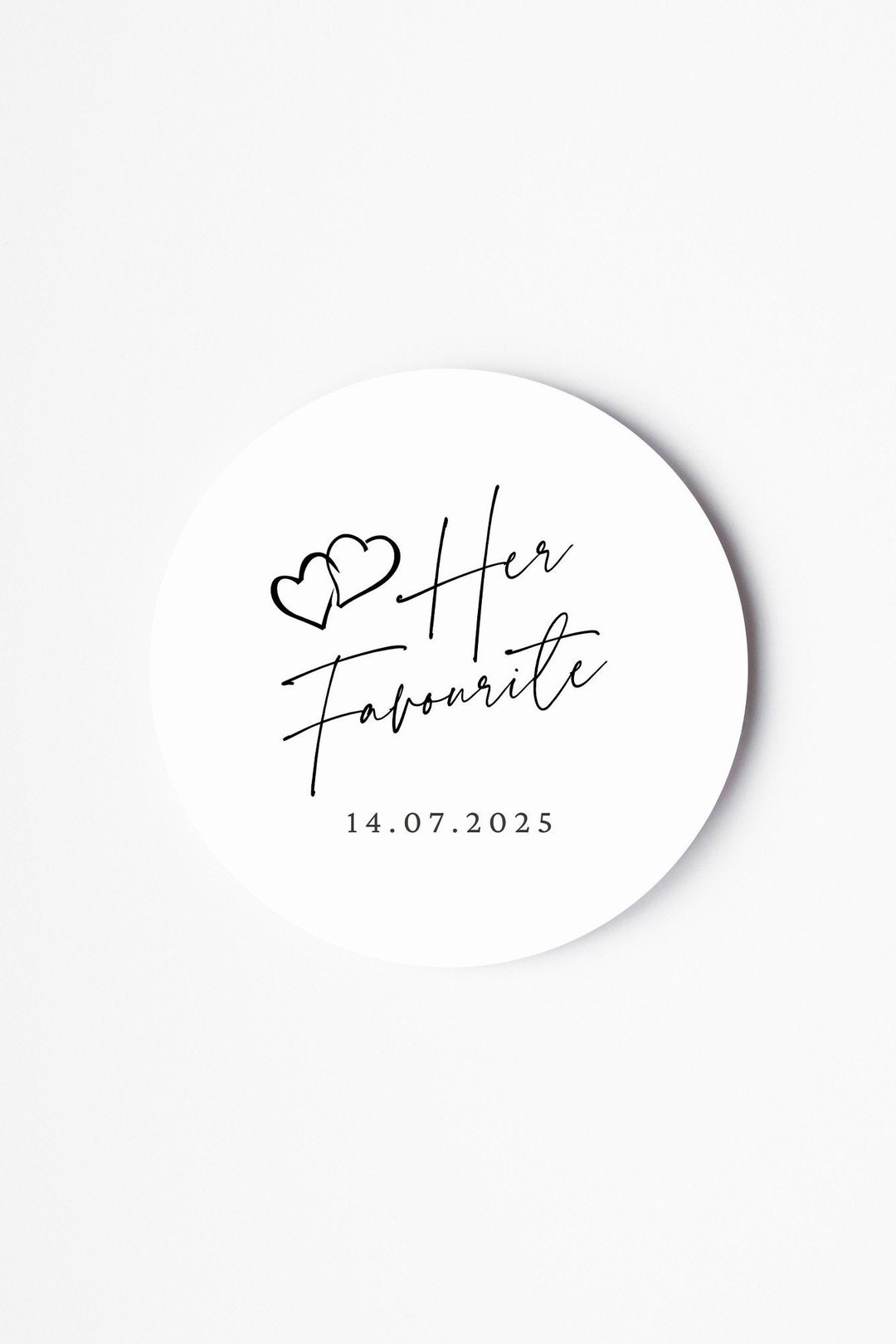 Her Favourite Stickers - Personalised Label Sticker - Modern Wedding ...