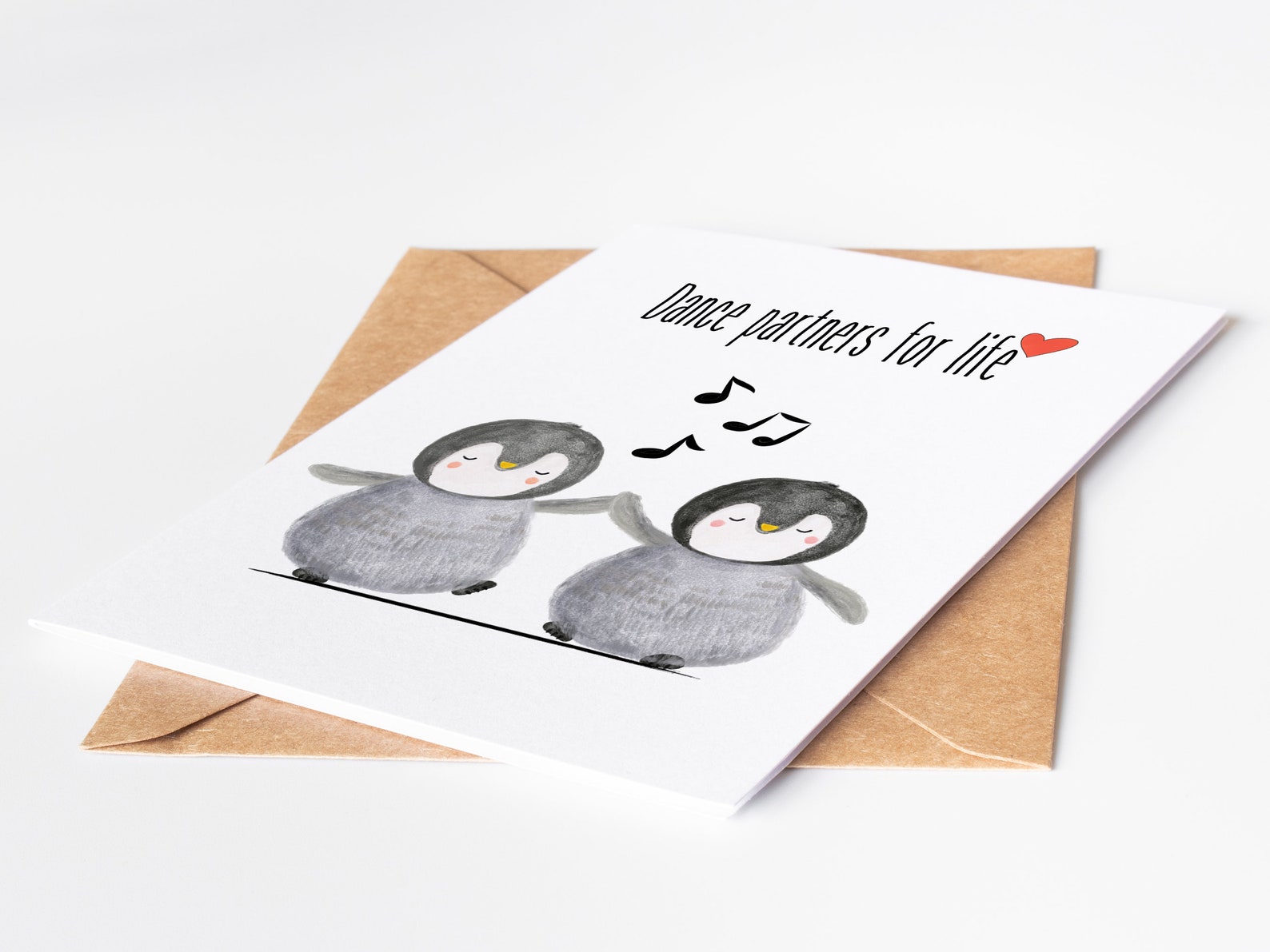 Dancing Penguin Couple Anniversary Card - Greetings Card Customised ...