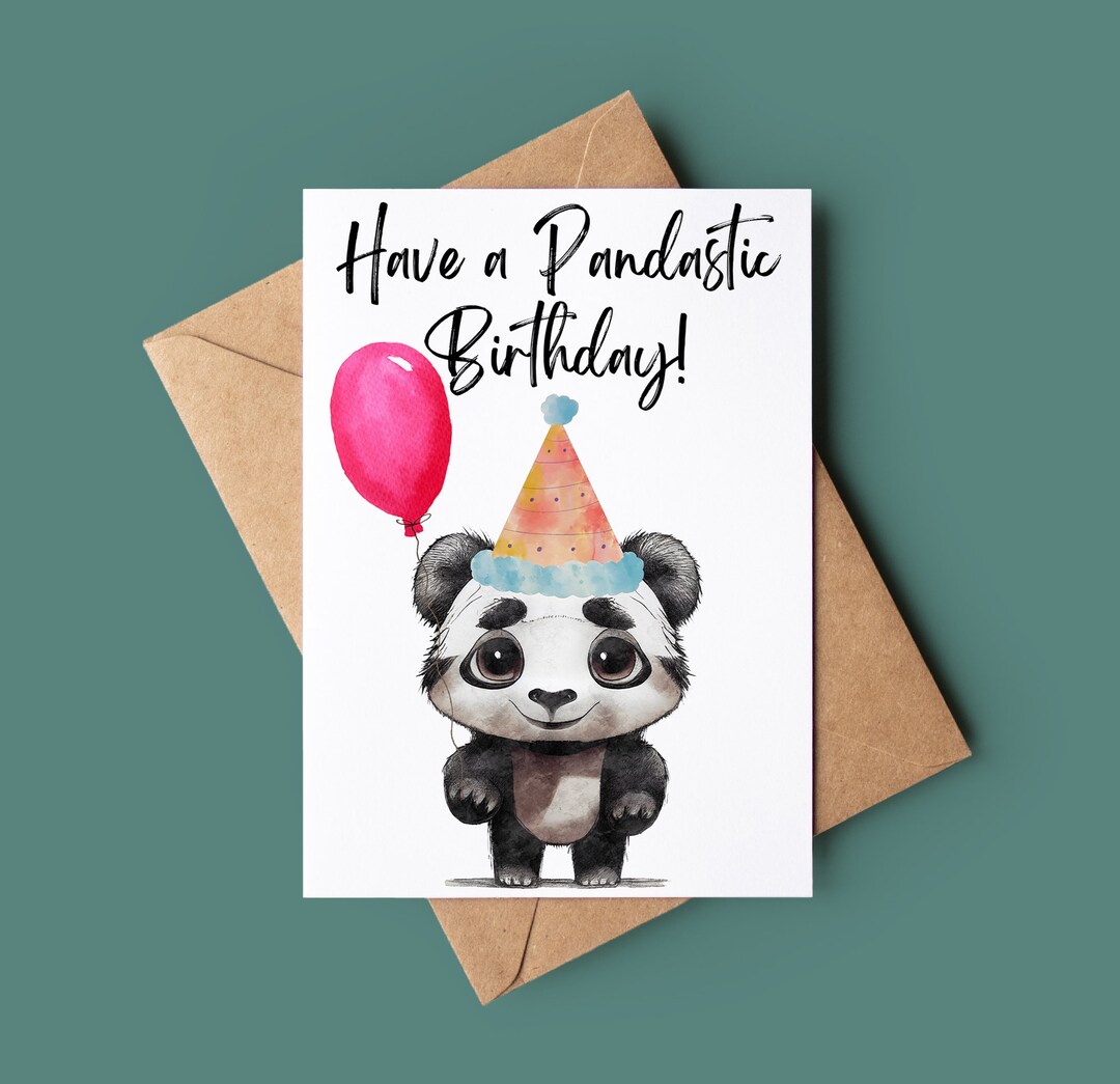 Panda Happy Birthday Card - Personalised Funny Have A Pandastic ...
