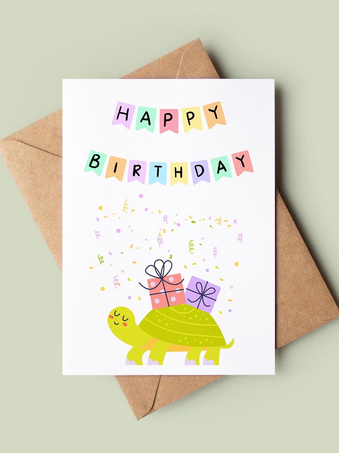 Funny Turtle Birthday Card - Cute Turtle Greetings Card - Customised ...