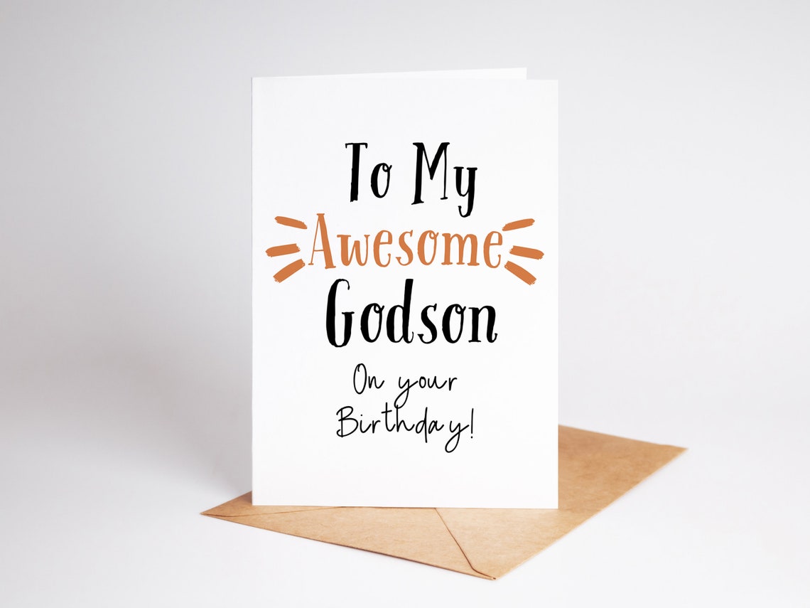 Awesome Godson Birthday Card Greetings Card for Godson - Etsy