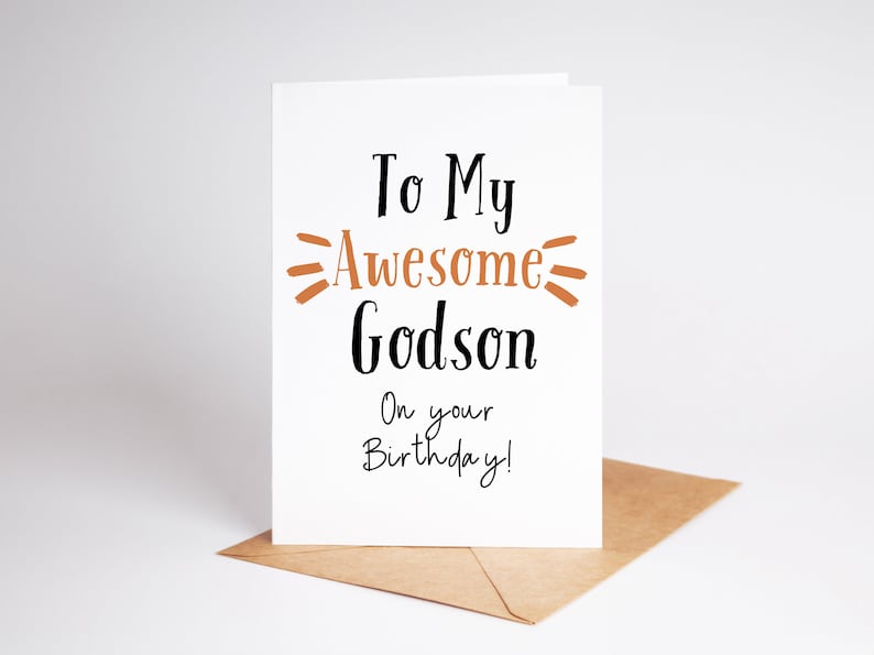 Awesome Godson Birthday Card Greetings Card for Godson - Etsy