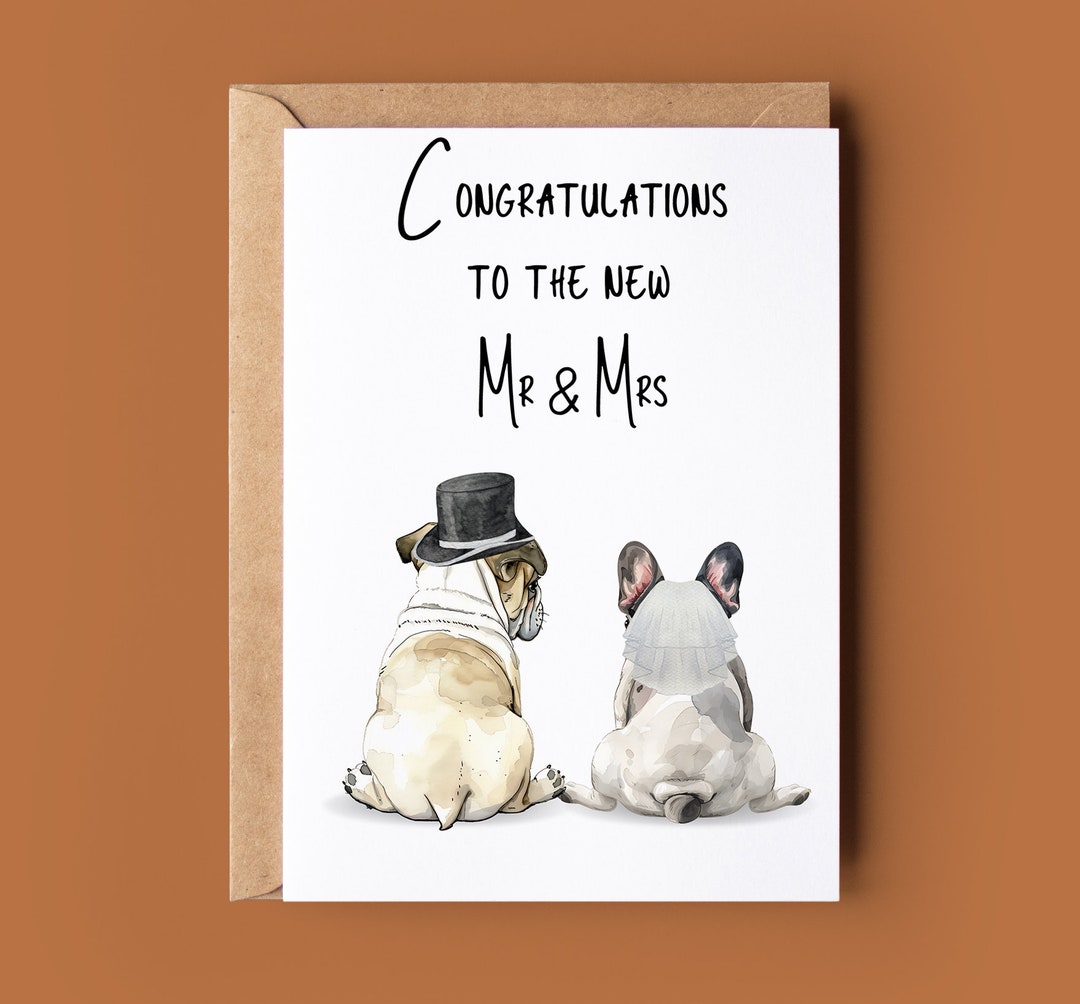 Cute Mr and Mrs Dog Congratulations on Your Marriage Card - Dog ...
