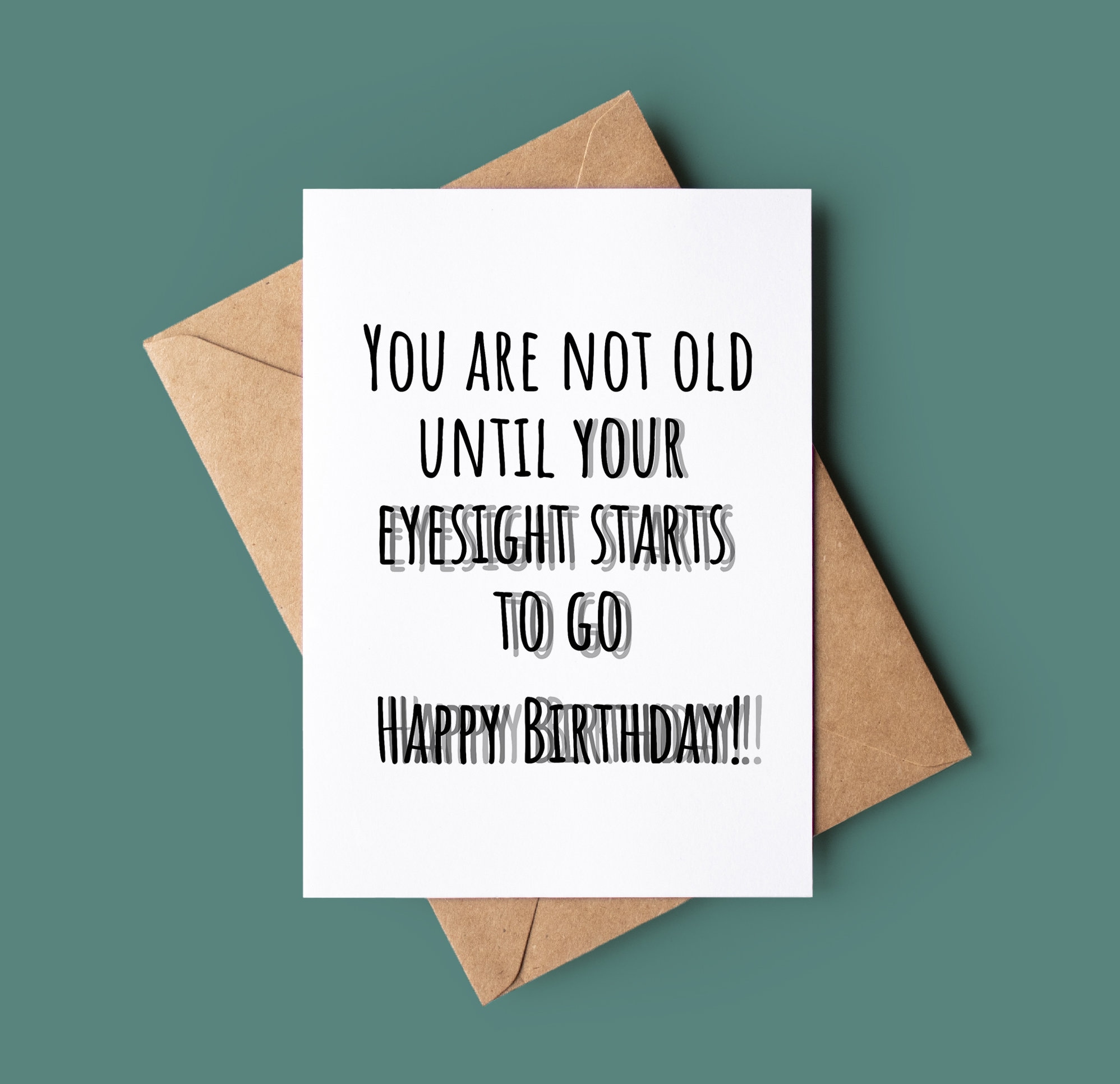 Bad Eyesight Happy Birthday Card Funny Birthday Greetings - Etsy