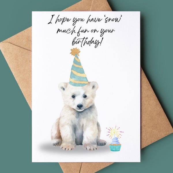 Bear Birthday Card - Etsy