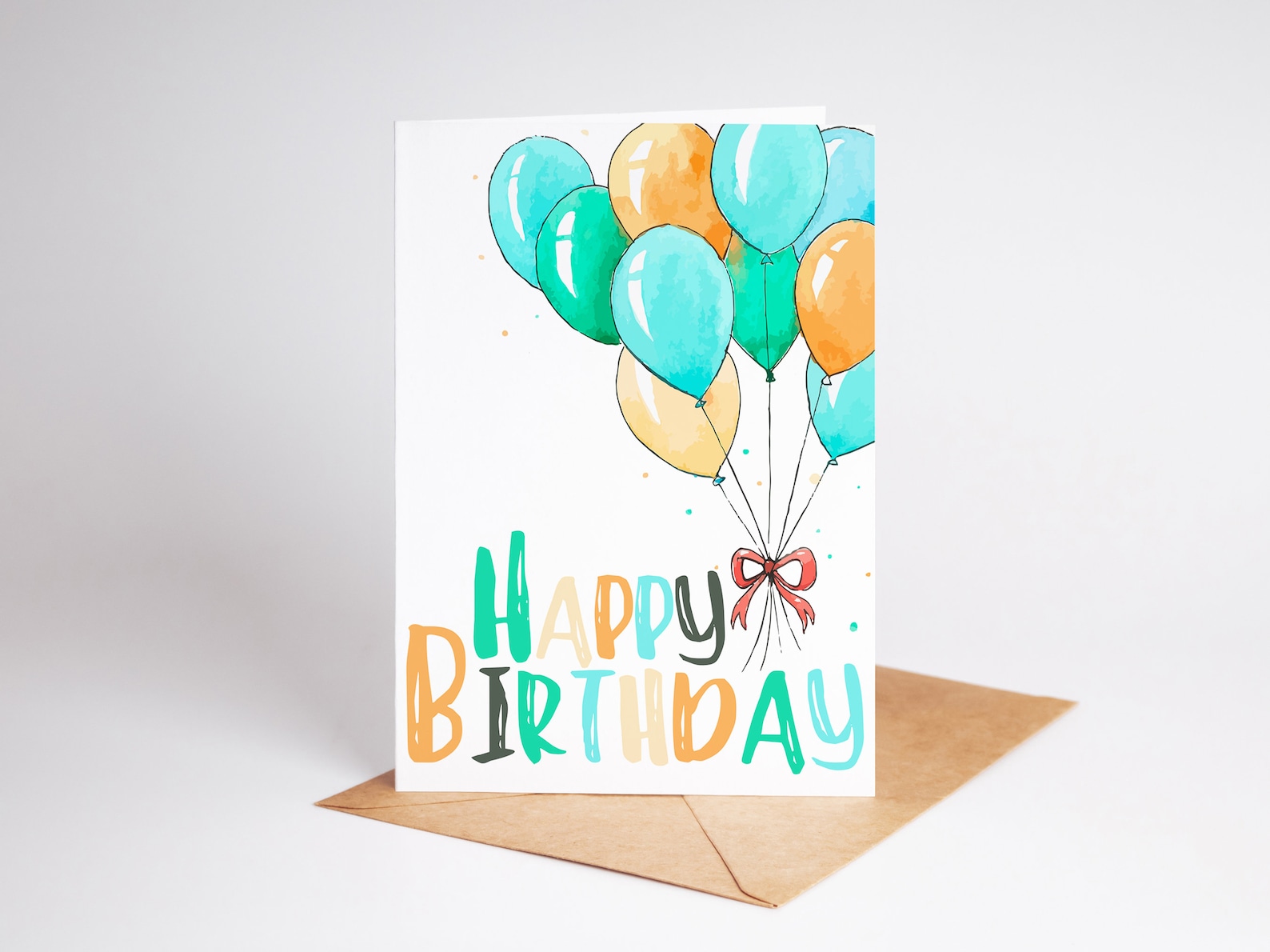 Cute Balloon Happy Birthday Card Personalised Balloons Birthday Card ...