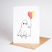 Cute Ghost Happy Birthday Card - Halloween Birthday Card - Watercolour ...