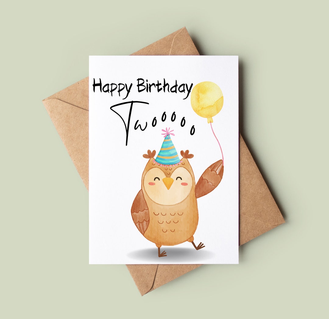 Owl Happy Birthday Card Funny Birthday Card Owl Pun - Etsy