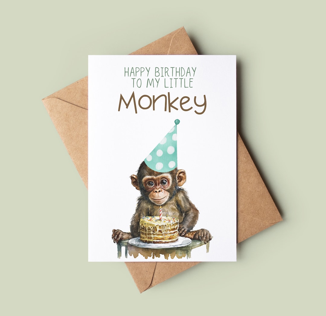 Happy Birthday Card Personalised Funny Monkey Birthday Card - Etsy