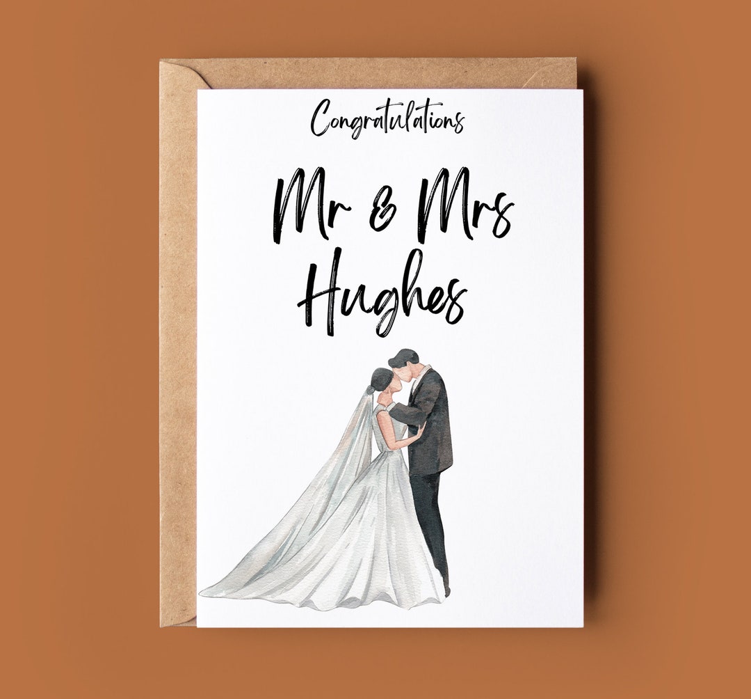 Mr and Mrs Congratulations on Your Marriage Card - Personalised Name ...