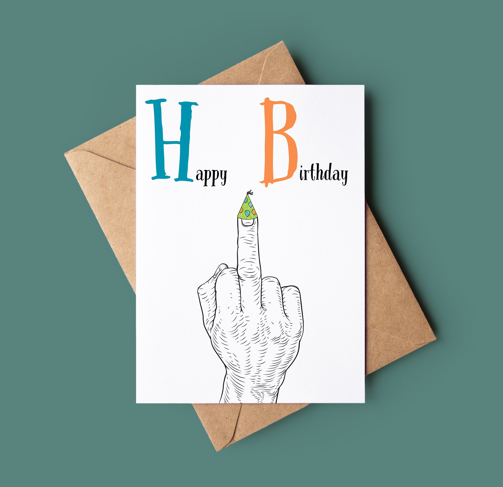 Middle Finger Birthday Card Rude Birthday Card Funny Birthday Card Rude ...