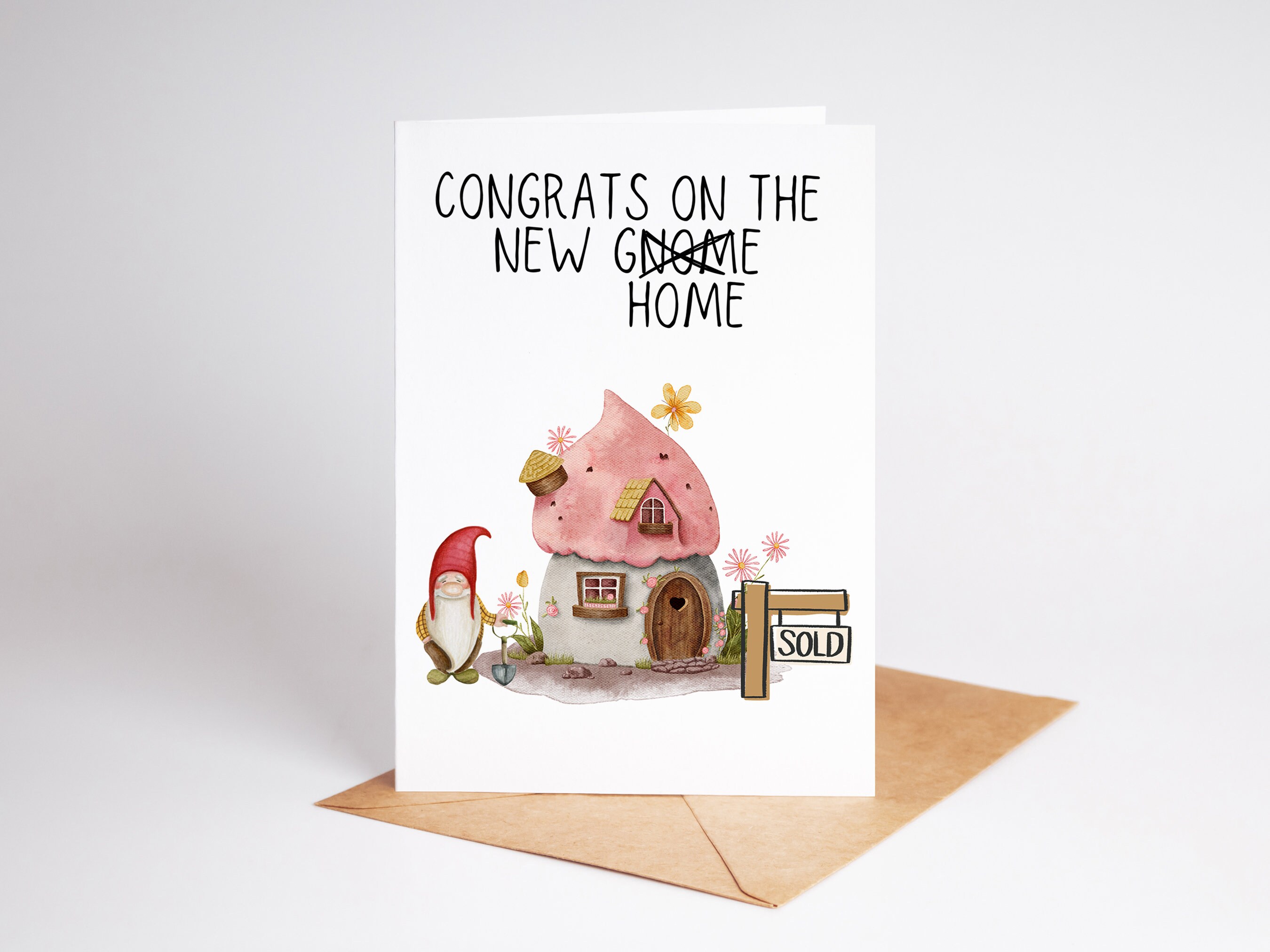 Congratulations New Home Card - Funny New Gnome Card - Joke Pun ...