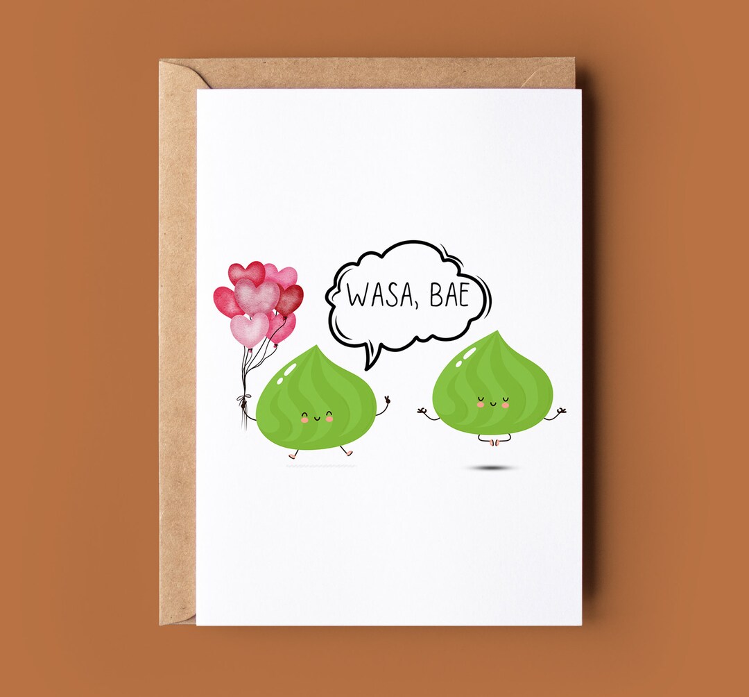 Happy Valentine Card - Wasabi Pun Card - Joke Valentine Card - Funny ...