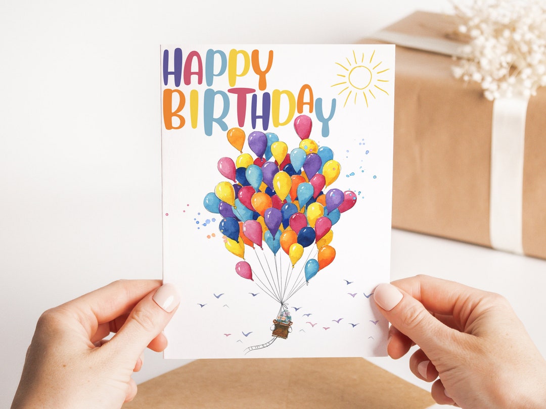 Hot Air Balloon Birthday Card - Cute Balloon Birthday Card - Handmade ...