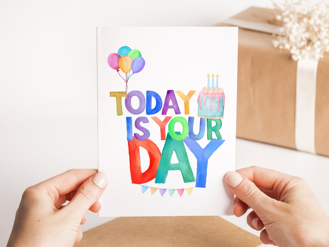 Today is Your Day Card - Cute Happy Birthday Card - Handmade Bday ...