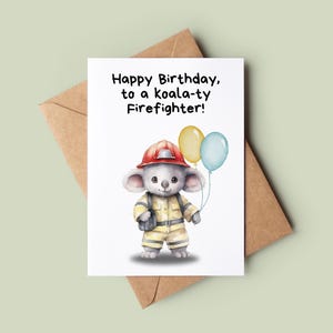 Birthday Card for Fireman - Cute Handmade Birthday Card for Him ...