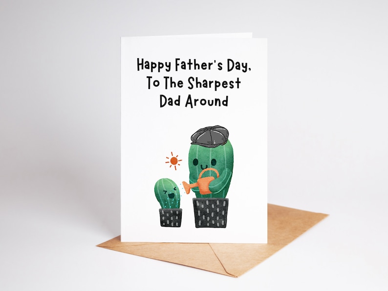 Cute Cactus Pun Fathers Day Card - Funny Card for Dad or Grandad ...