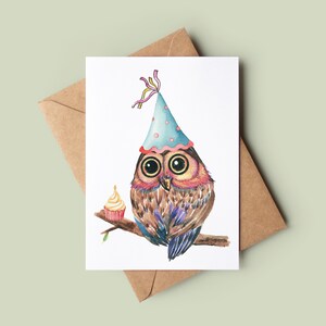 Owl Happy Birthday Card Funny Birthday Card Cute Owl Greetings Card ...