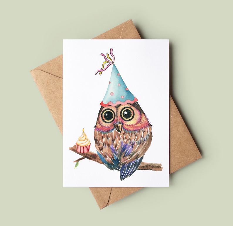 Owl Happy Birthday Card Funny Birthday Card Cute Owl - Etsy