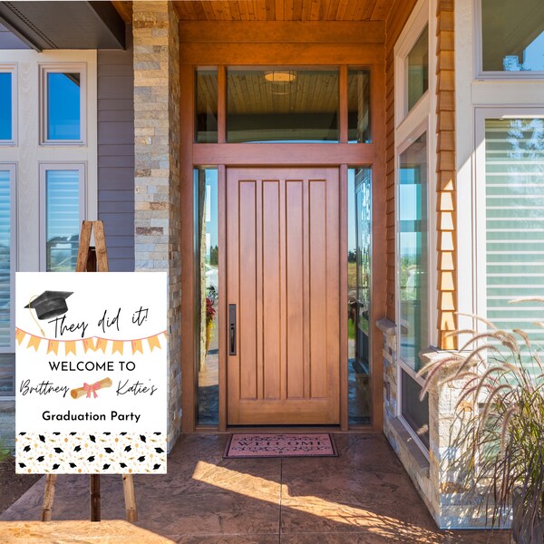 Double Graduation Welcome Sign - Etsy