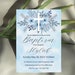 Blue Beautiful Simple Baptism Invitation Watercolor Blue Flowers Baby ...