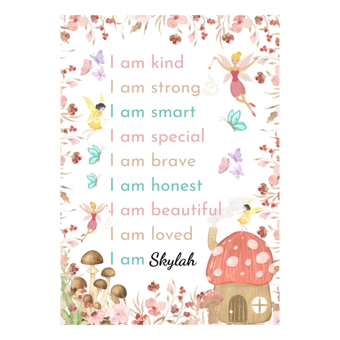Fairy Kids Affirmation Wall Hanging Room Decor Nursery Print - Etsy