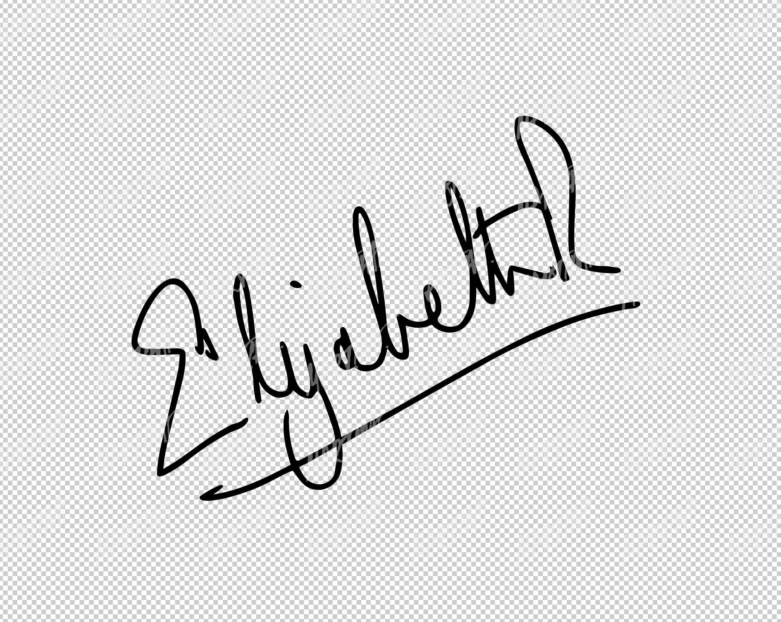 Queen Elizabeth Signature Svg Dfx Jpeg Pdf Png Eps Instant Digital ...