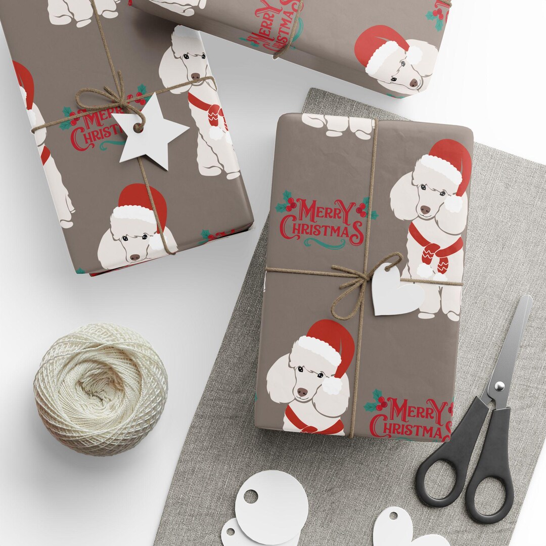 Christmas Poodle Wrapping Paper - Etsy