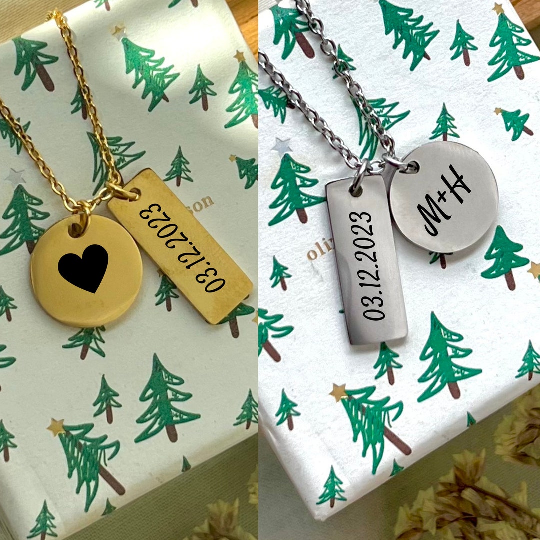Personalized Date Necklace, Anniversary Date Necklace, Wedding Gift ...