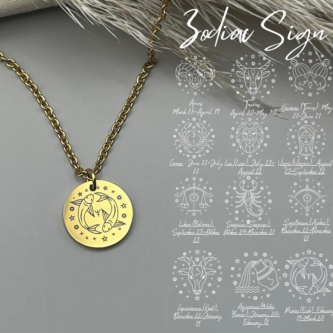 Personalized Zodiac Necklace High Quality Constellations Zodiac Sign ...