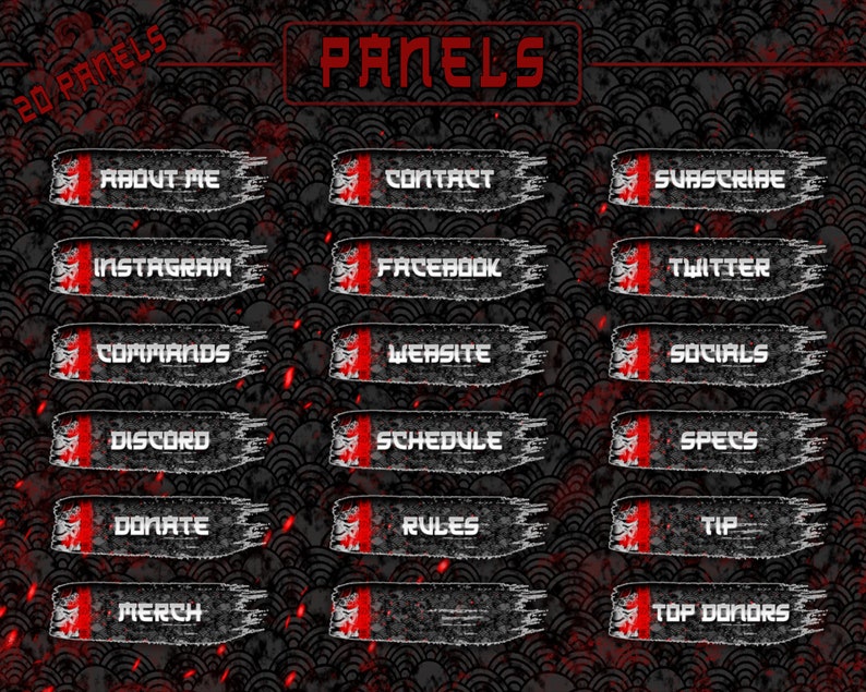 Animated Oni Mask Overlay / Akuma / Samuraï / Full Twitch Pack / Red ...