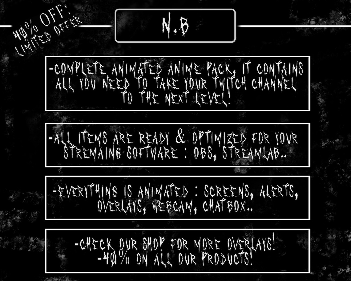 Animated Dark Anime Girl Twitch Overlay / Full Stream Pack / Psycho ...