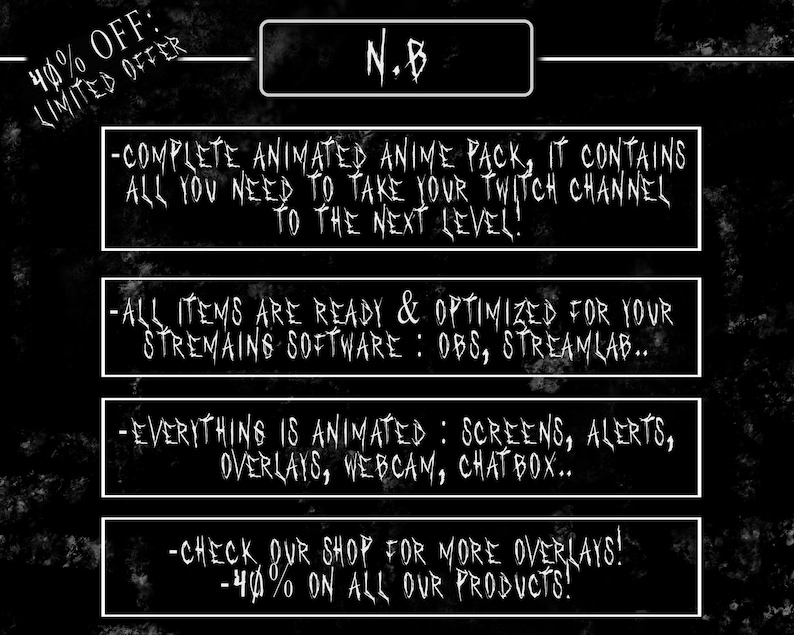 Animated Dark Anime Girl Twitch Overlay / Full Stream Pack / Psycho ...