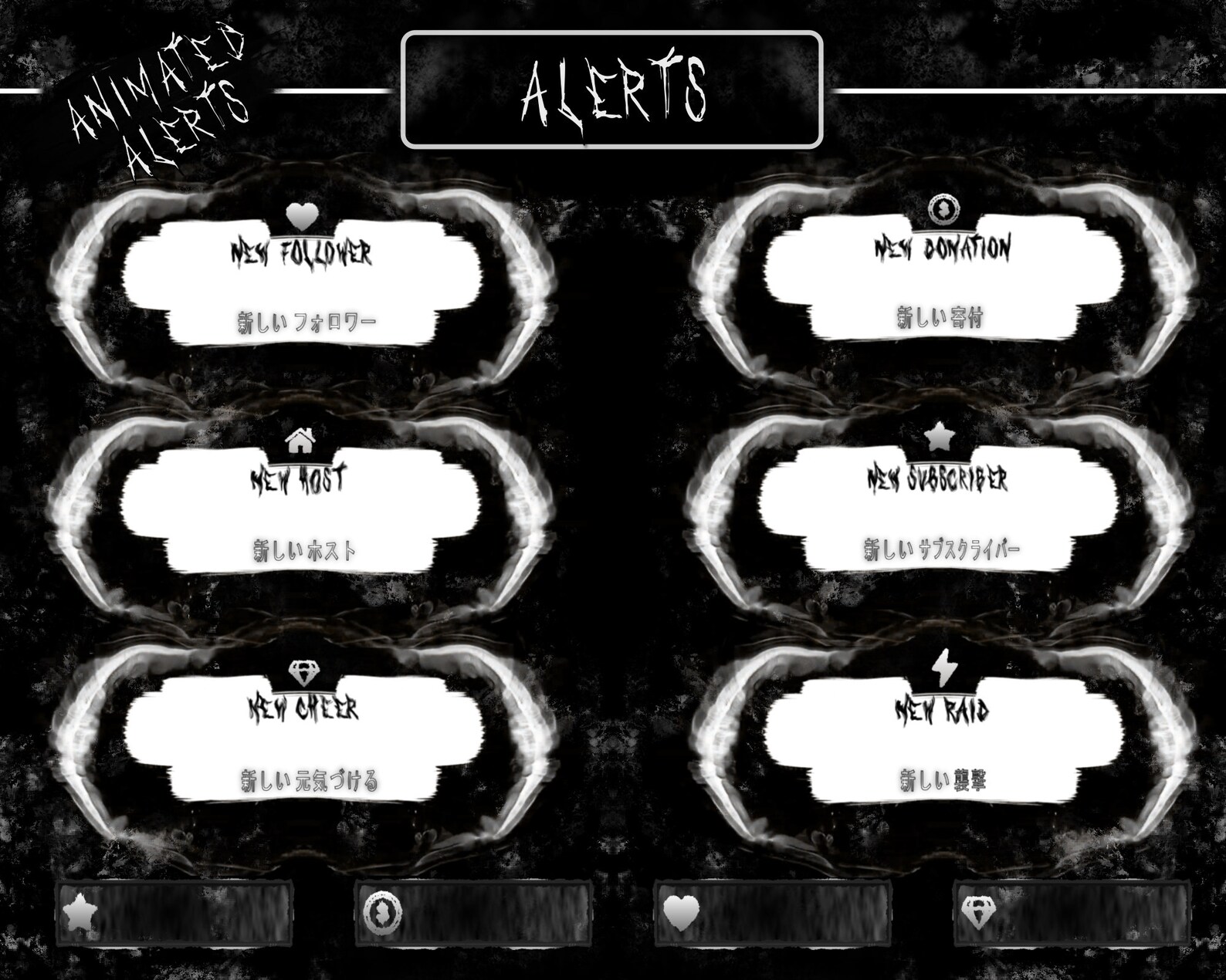 Animated Dark Anime Girl Twitch Overlay / Full Stream Pack / Psycho ...