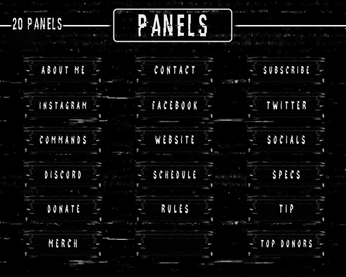 Animated Dark VHS Stream Overlay / Full Package / TV Glitch / CRT ...