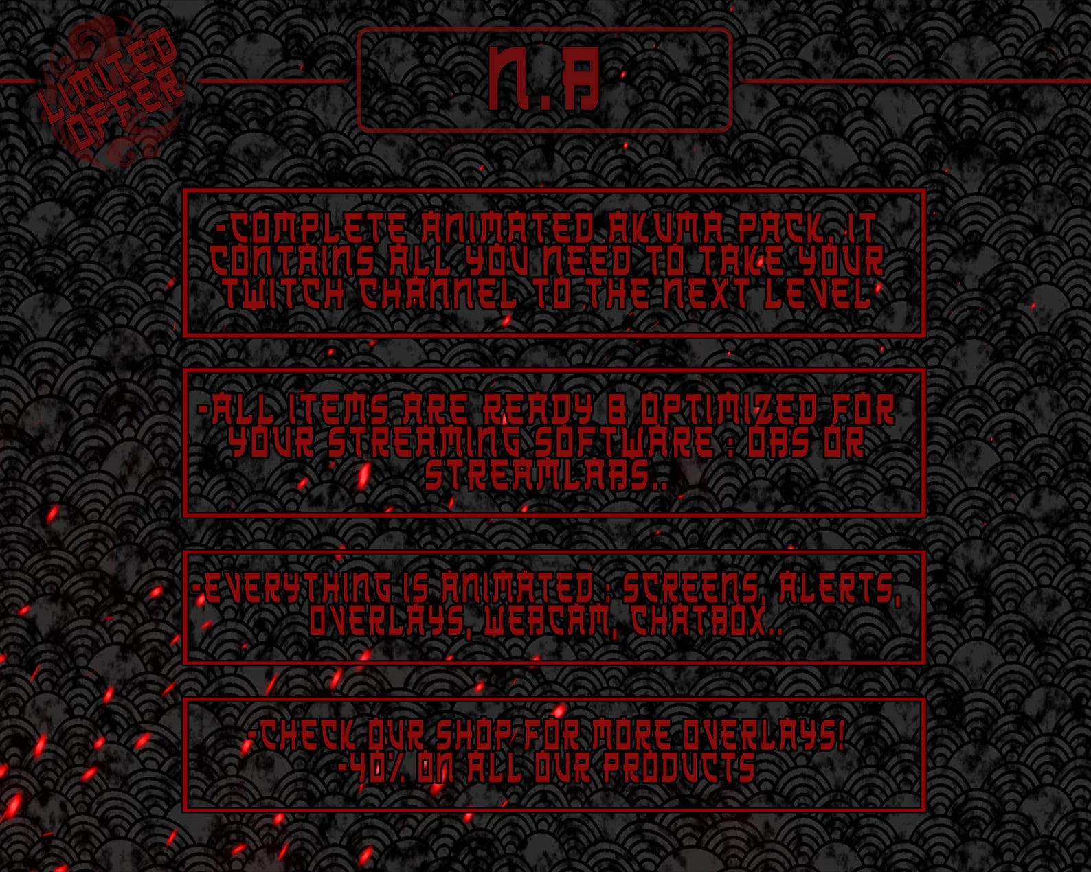 Animated Oni Mask Overlay / Akuma / Samuraï / Full Twitch Pack / Red ...