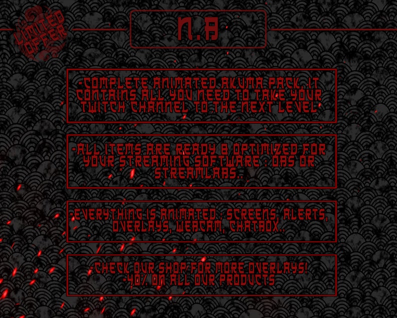 Animated Oni Mask Overlay / Akuma / Samuraï / Full Twitch Pack / Red ...