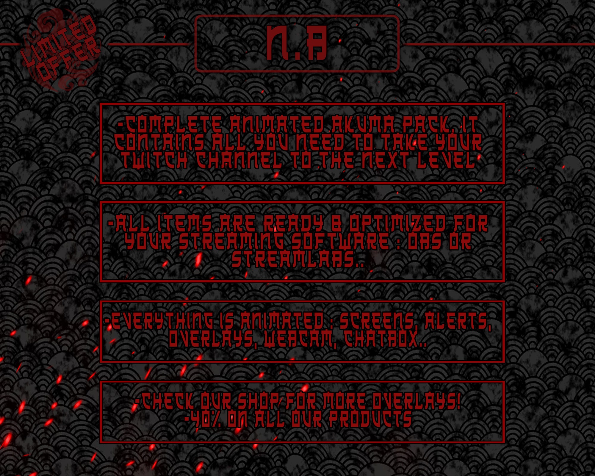 Animated Oni Mask Overlay / Akuma / Samuraï / Full Twitch Pack / Red ...