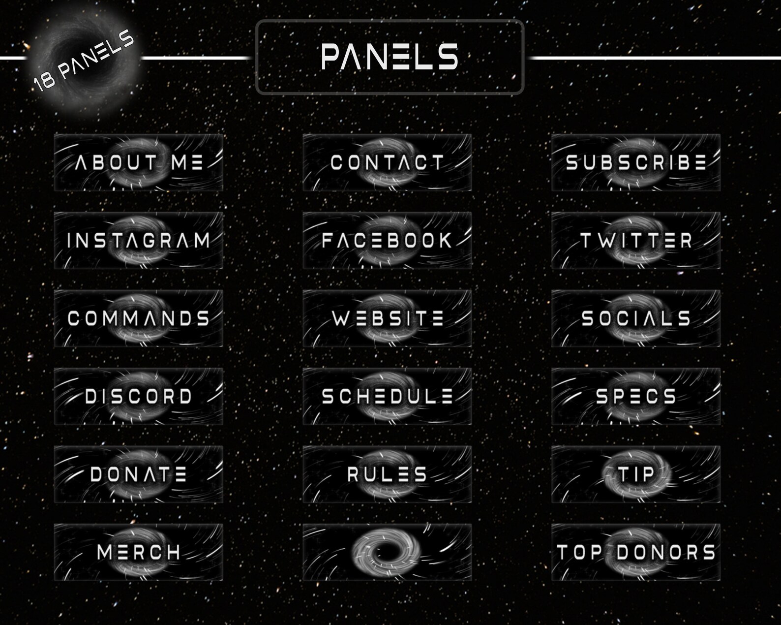 Animated Void Space Stream Overlay / Full Twitch Pack / Dark / Stars ...