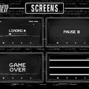 Dark Retro TV Stream Overlay / Full Package / Glitch / VHS / CRT ...
