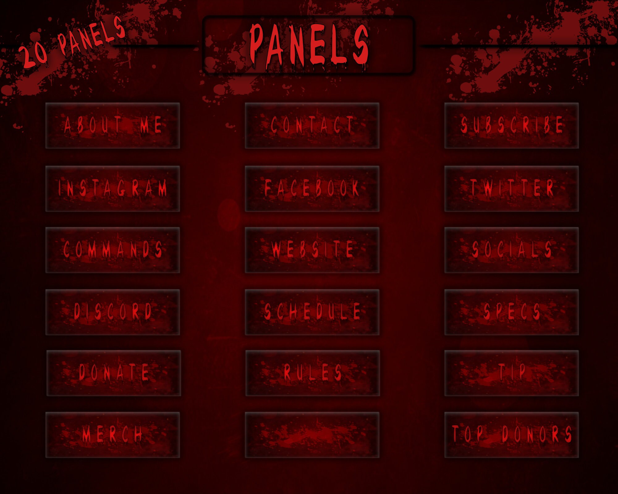 Animated Bloody Stream Overlay / Full Twitch Pack / Goth - Etsy UK
