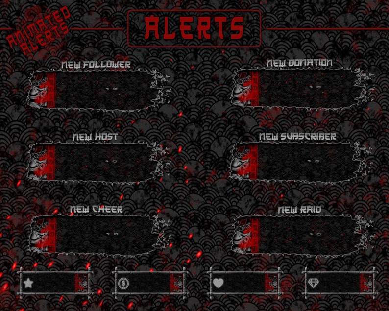 Animated Oni Mask Overlay / Akuma / Samuraï / Full Twitch Pack / Red ...