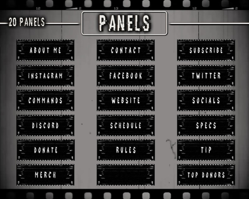 Animated Horror VHS Twitch Stream Overlay / Glitch & Noise / Old Movie ...