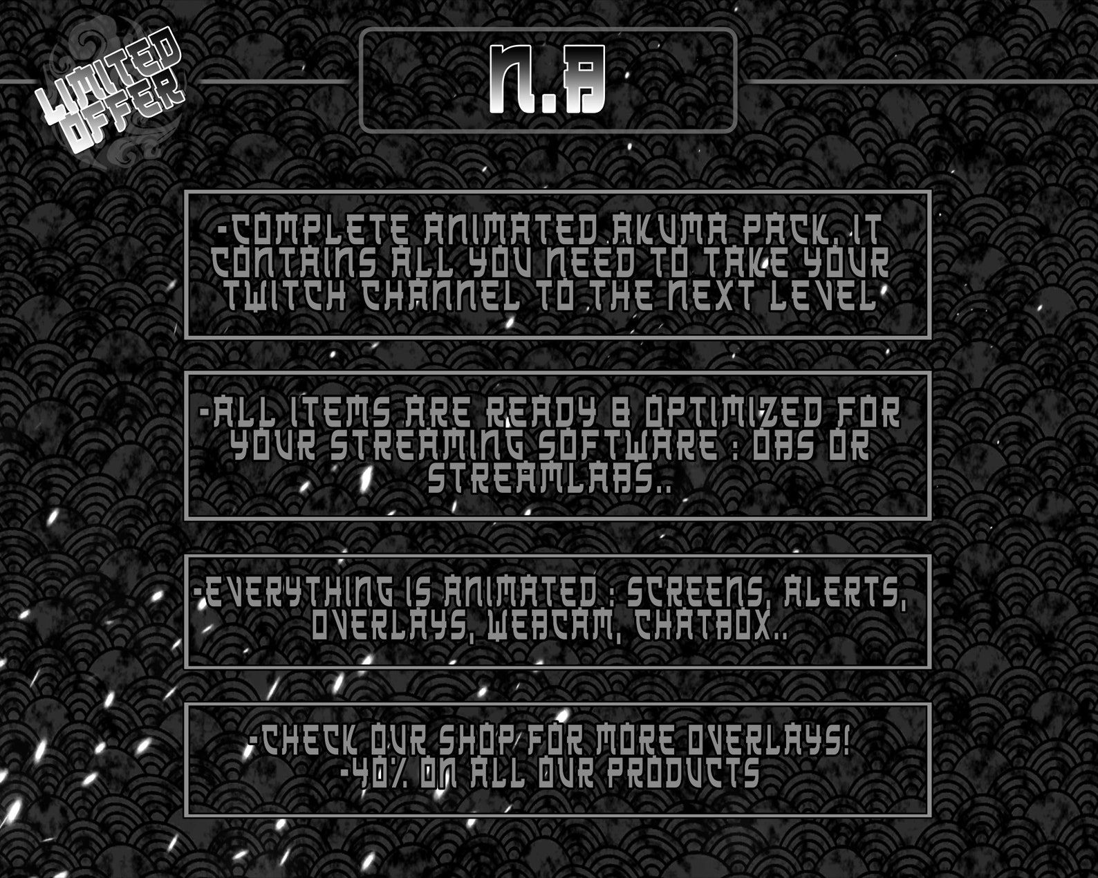 Animated Demon Stream Overlay / Samuraï / Oni / Mask / Dark Theme ...