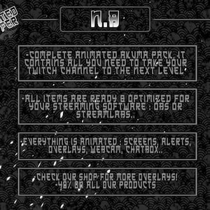 Animated Demon Stream Overlay / Samuraï / Oni / Mask / Dark Theme ...