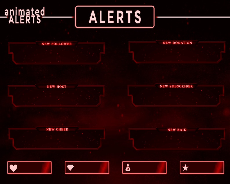 Animated Minimal Red Stream Overlay / Esthetic Theme / Clean ...
